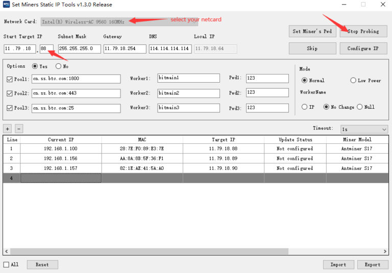 Static Miner IP Tools — Download ASIC Miners Optimization Software
